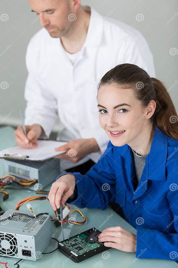 Student and Teacher in Electrical Engineering Course Stock Photo ...