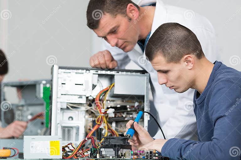Student and Teacher in Electrical Engineering Course Stock Image ...