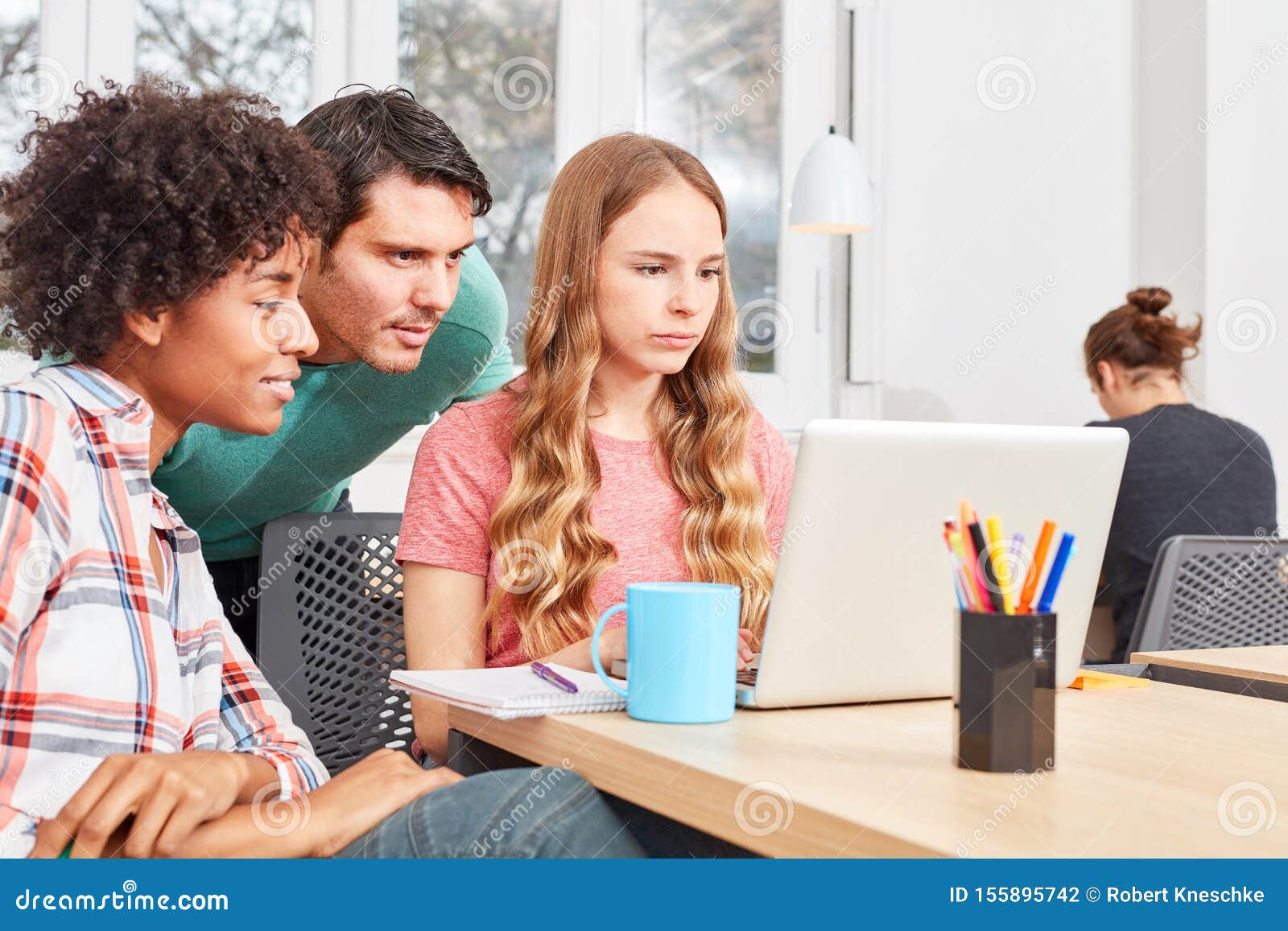 Student Team in Computer Seminar Stock Photo - Image of start, computer ...