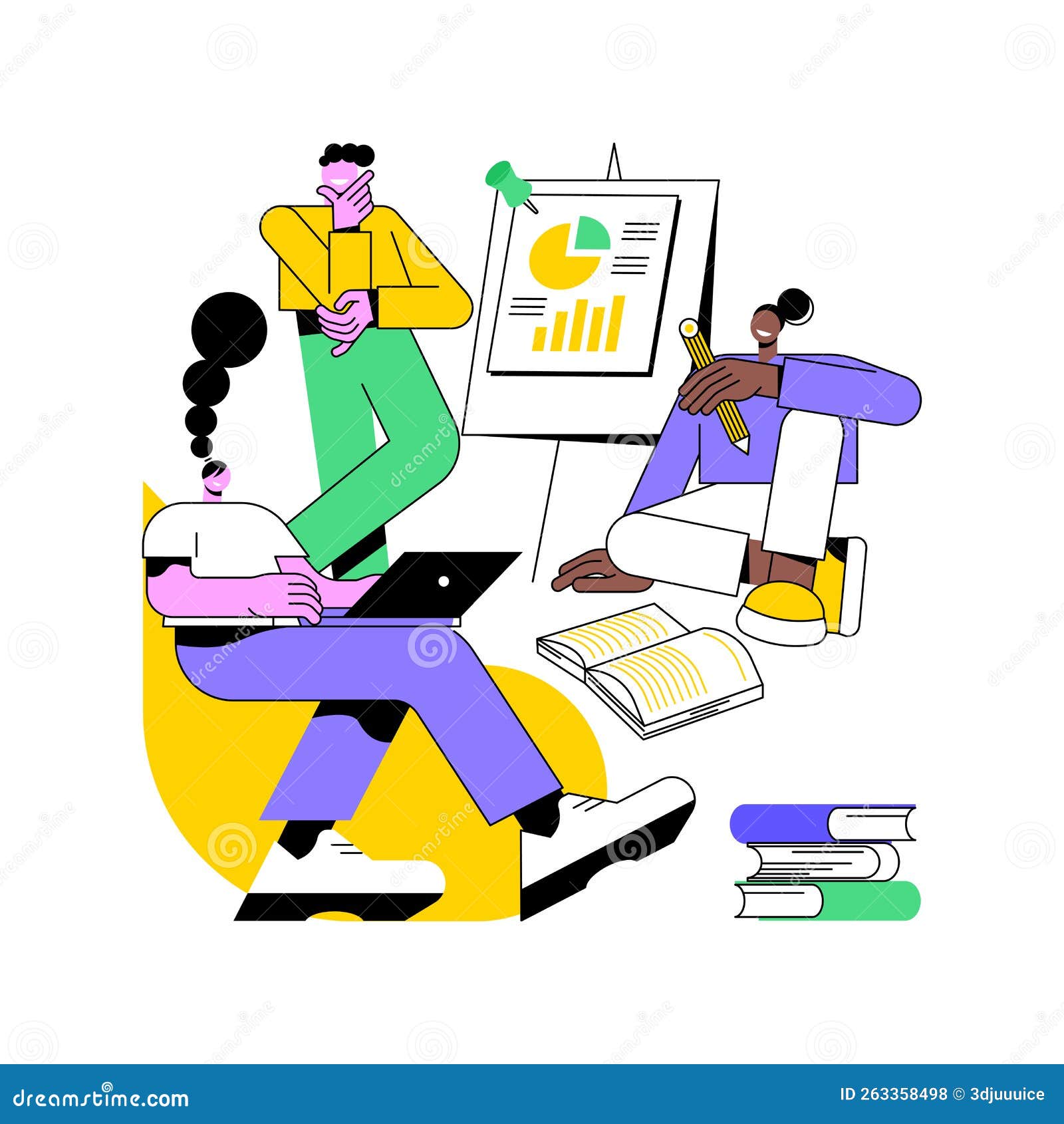 Student Teamwork Isolated Cartoon Vector Illustrations. Stock Vector ...