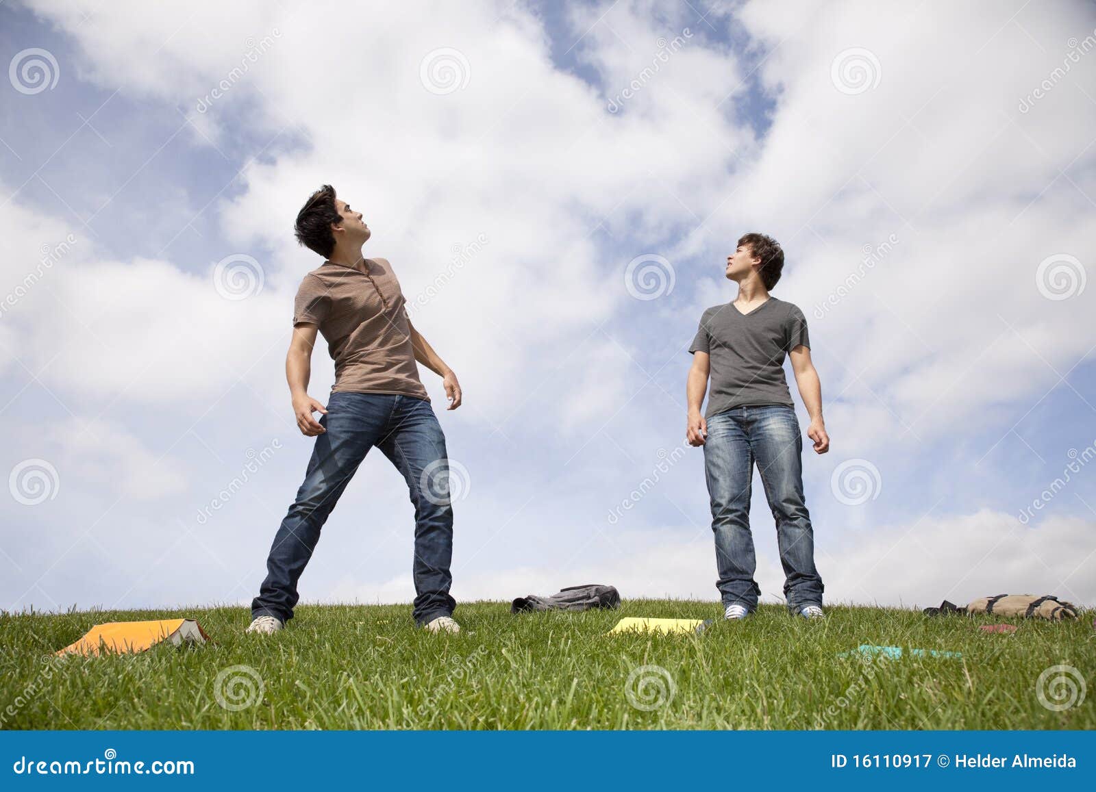 Student Teenager Looking Up Stock Image - Image of bizarre, lawn: 16110917