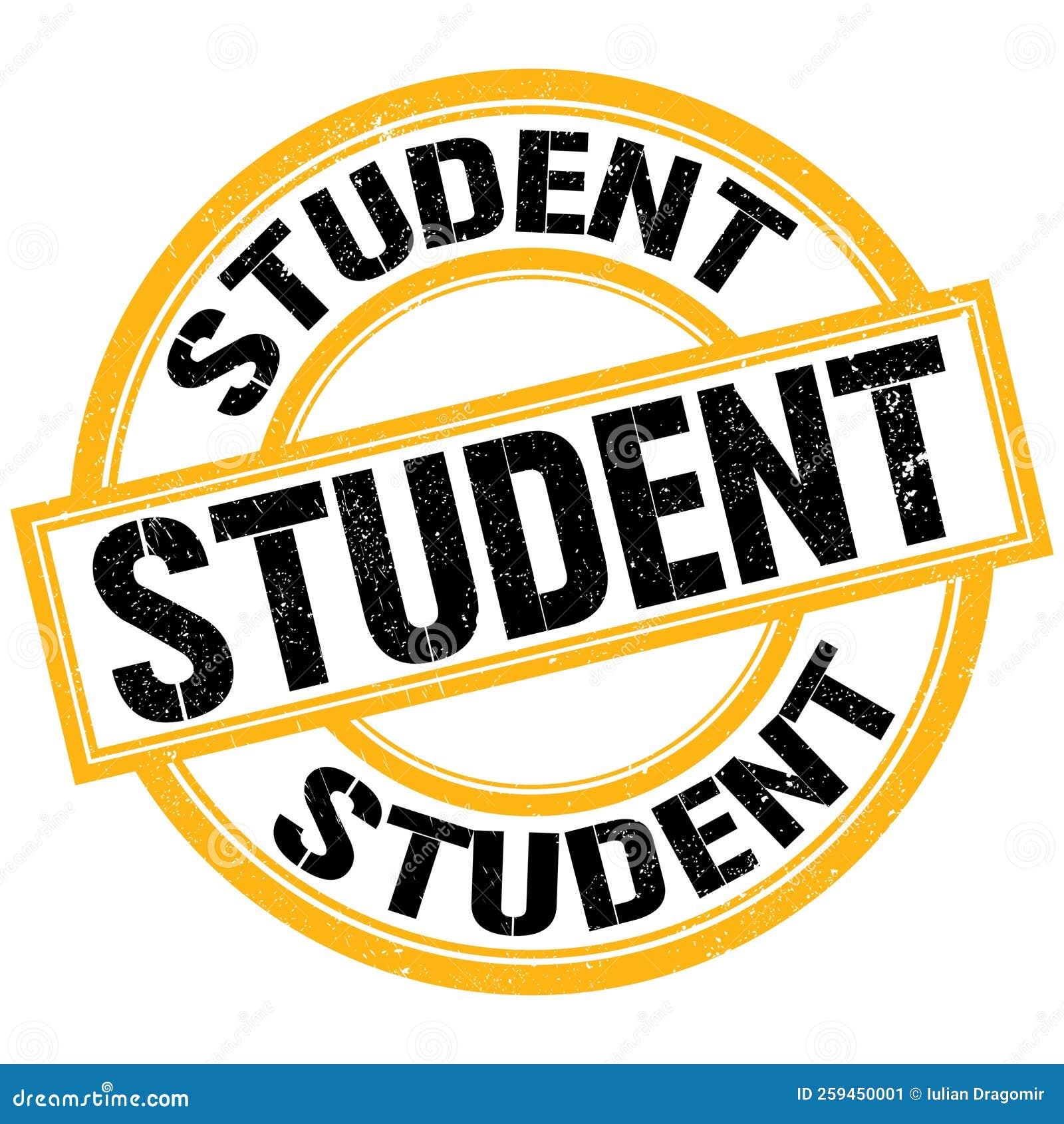 STUDENT Text on Yellow-black Round Stamp Sign Stock Illustration ...