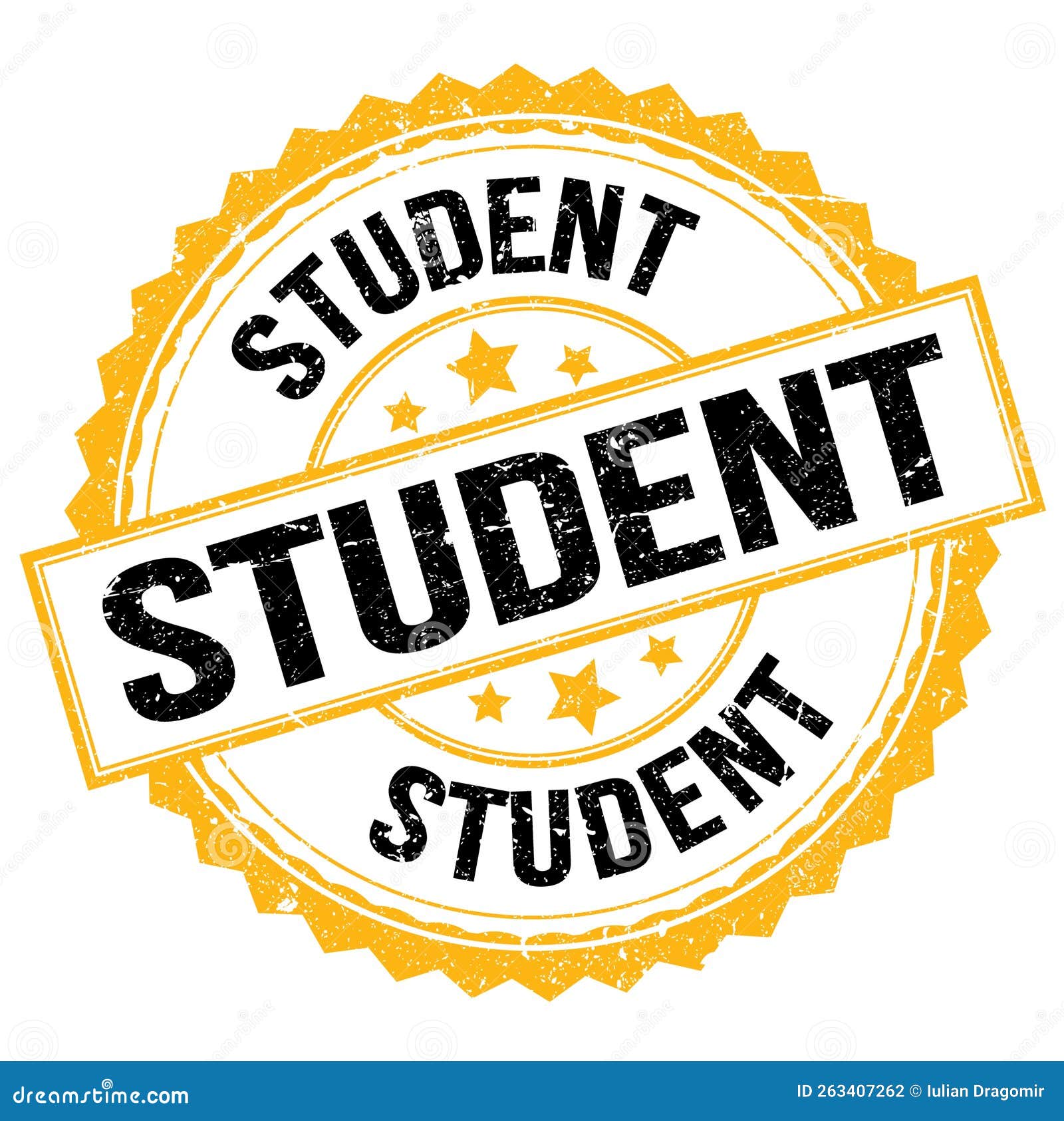 STUDENT Text on Yellow-black Round Stamp Sign Stock Illustration ...