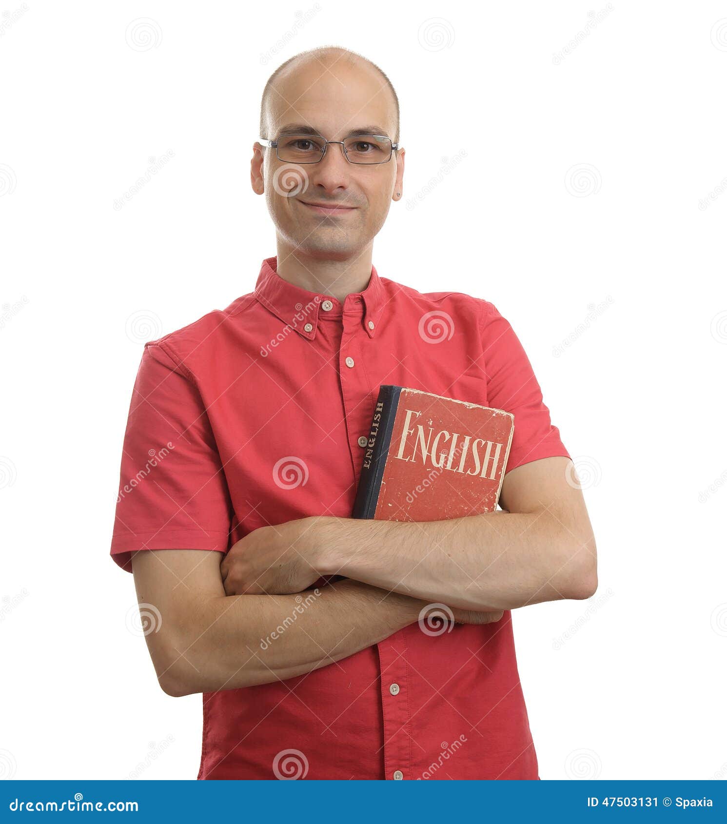 Student with Textbook English Stock Image - Image of student, isolated ...