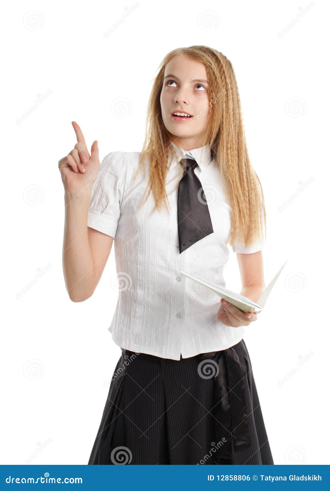 Student thinking stock photo. Image of school, girls - 12858806