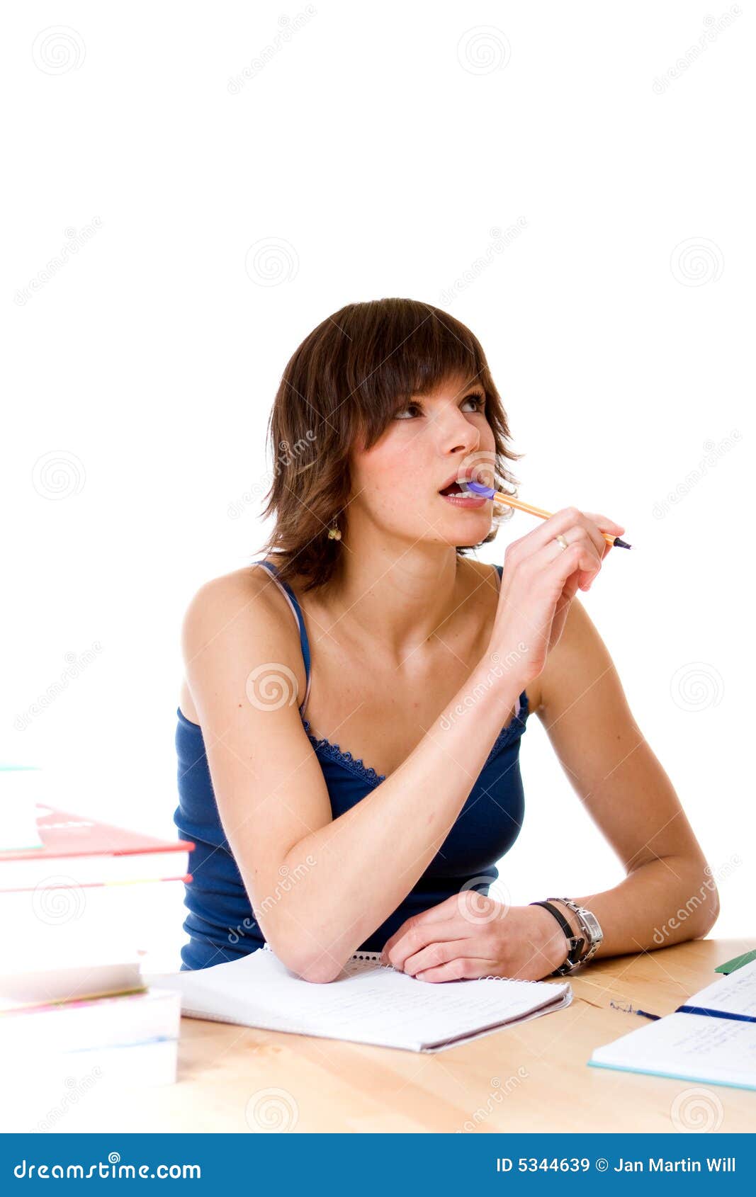 Student thinking stock image. Image of contemplation, teen - 5344639