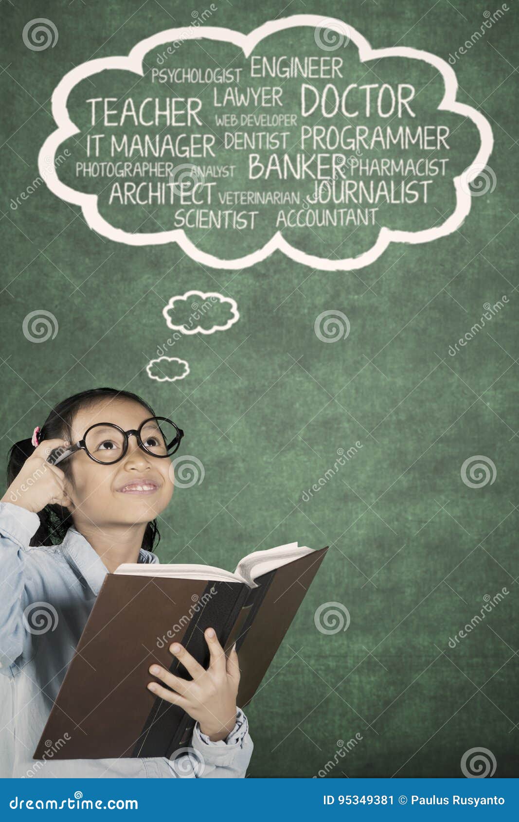 Student Thinking Idea about Her Dreams Stock Image - Image of doctor ...
