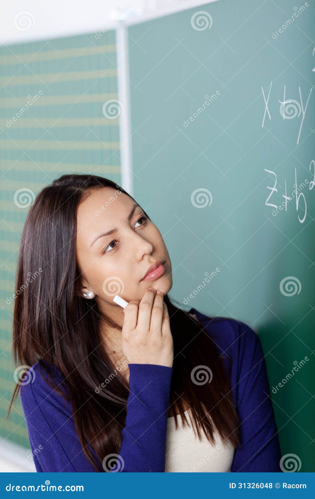 Student Thinking about Maths Formula Stock Photo - Image of blackboard ...