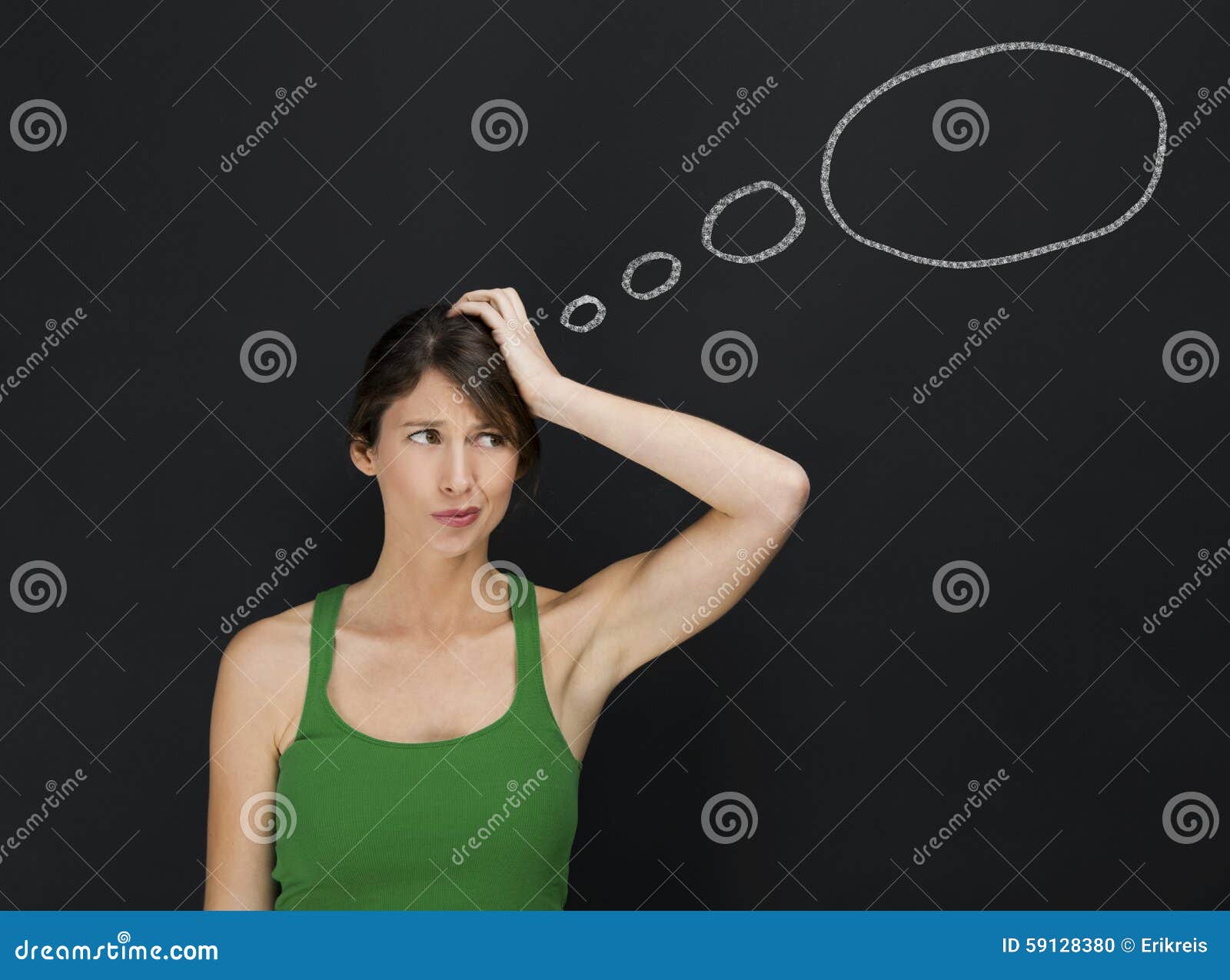 Student Thinking with a Thought Balloon Stock Photo - Image of look ...