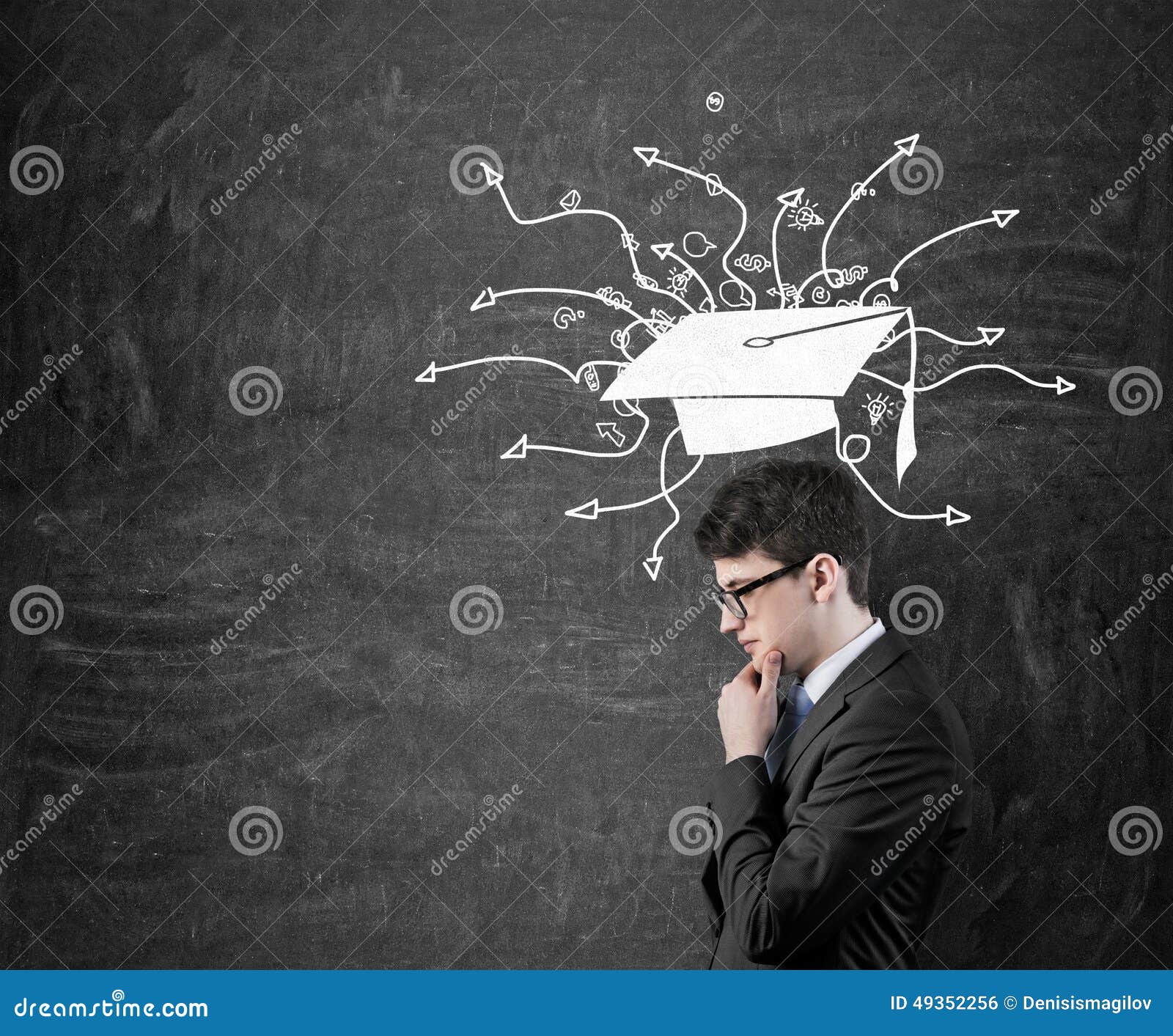 Student thinking stock photo. Image of investment, closeup - 49352256