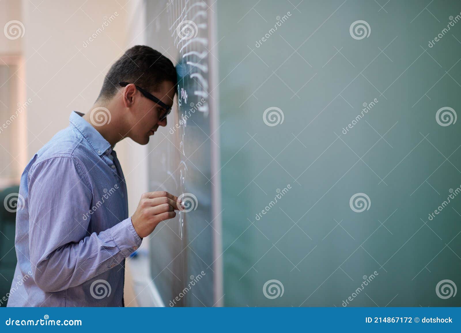 The Student Does the Task on the Board Stock Photo - Image of lecture ...
