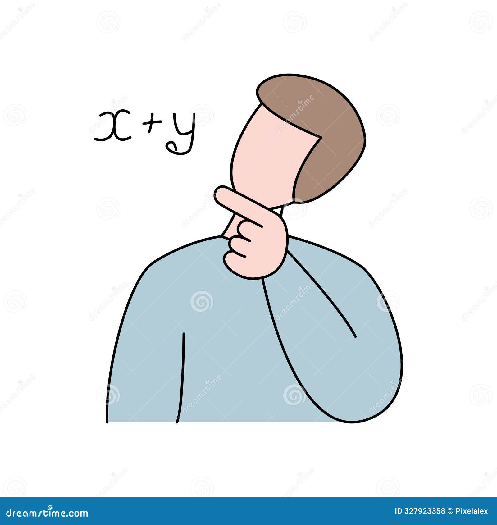 Student Thinks about Mathematical Example Stock Vector - Illustration ...