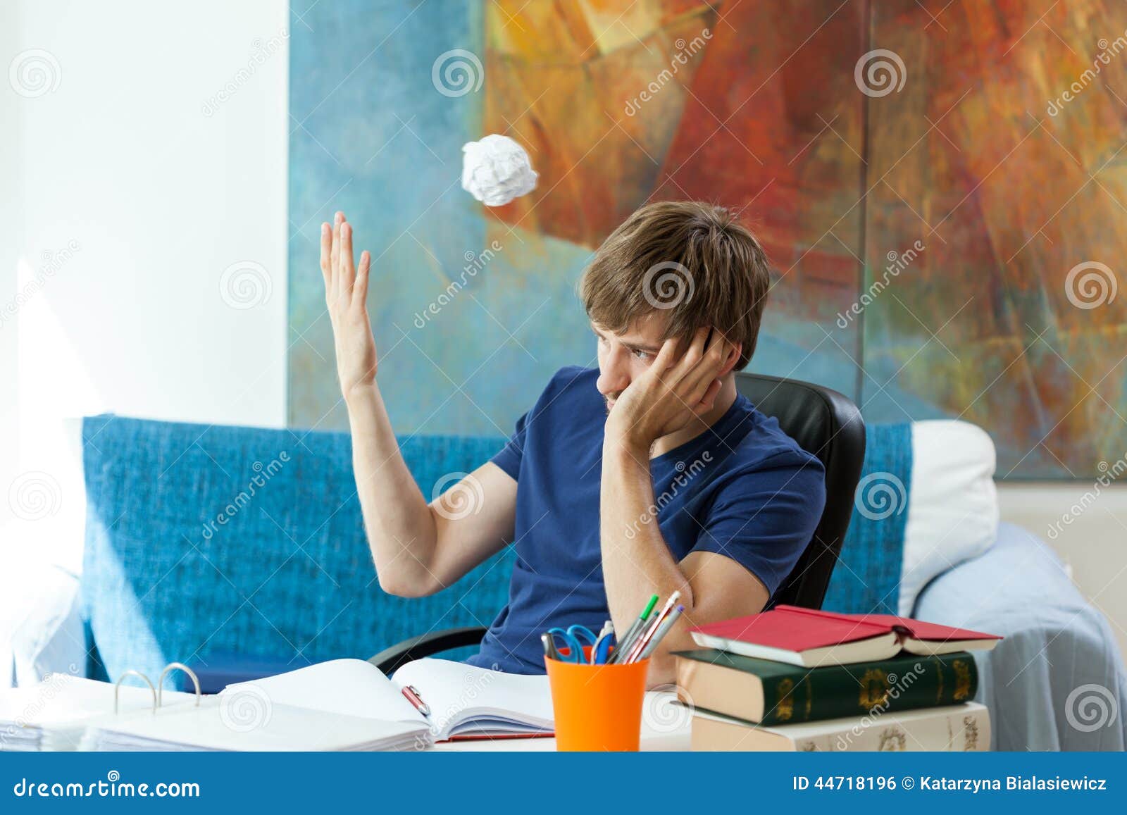 Student Throwing Away Notes Stock Photo - Image of color ...