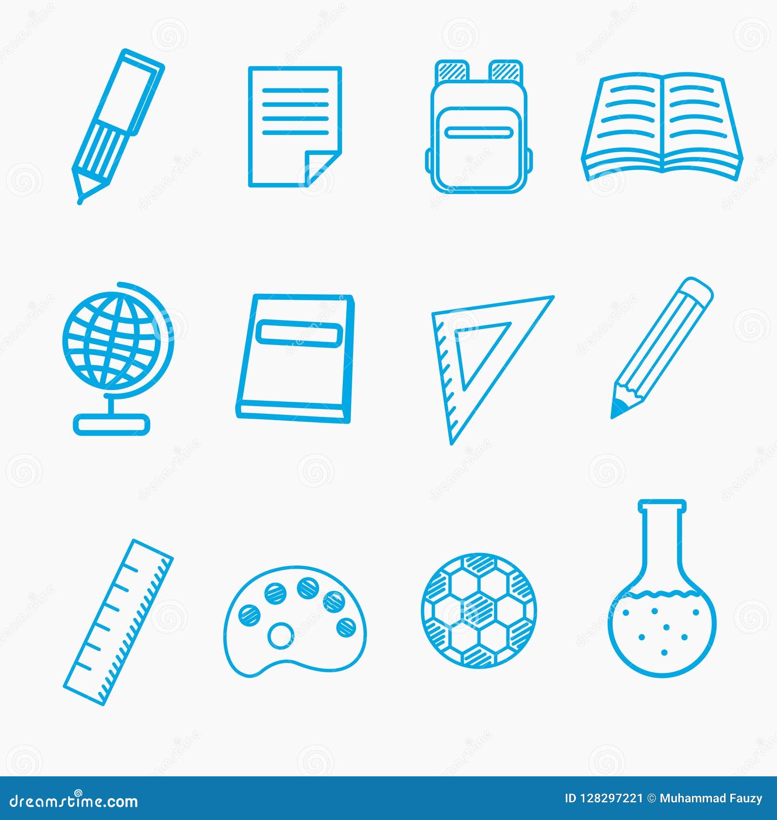 Student Tools Icon with Simple Outline Design Stock Vector ...