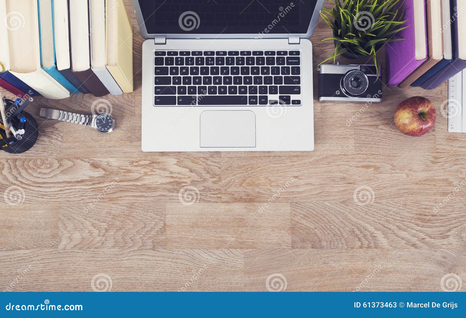 Student Top View Desk Hero Header Stock Image - Image of business ...