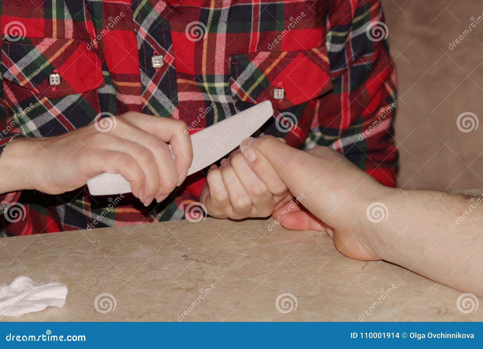A Student at the Training Courses of a Manicure Gives Shape To Nails ...