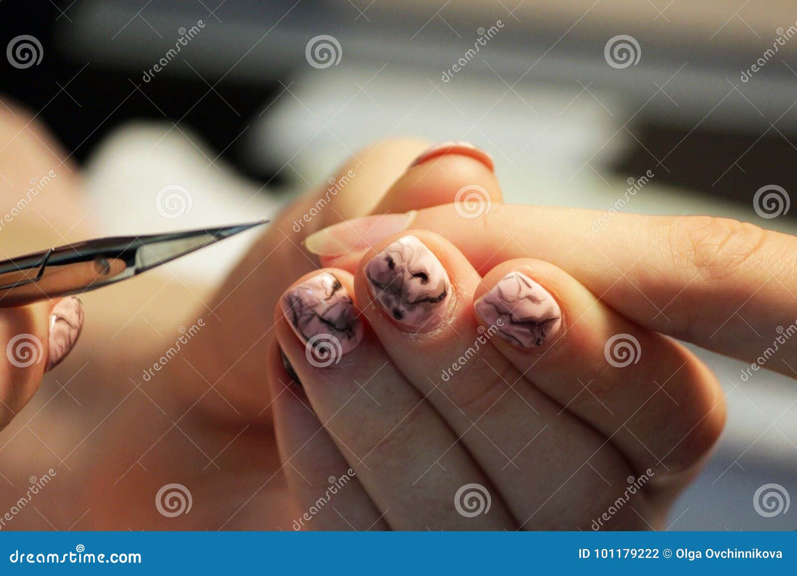A Student at the Training Courses of a Manicure Prepares the Hand of a ...