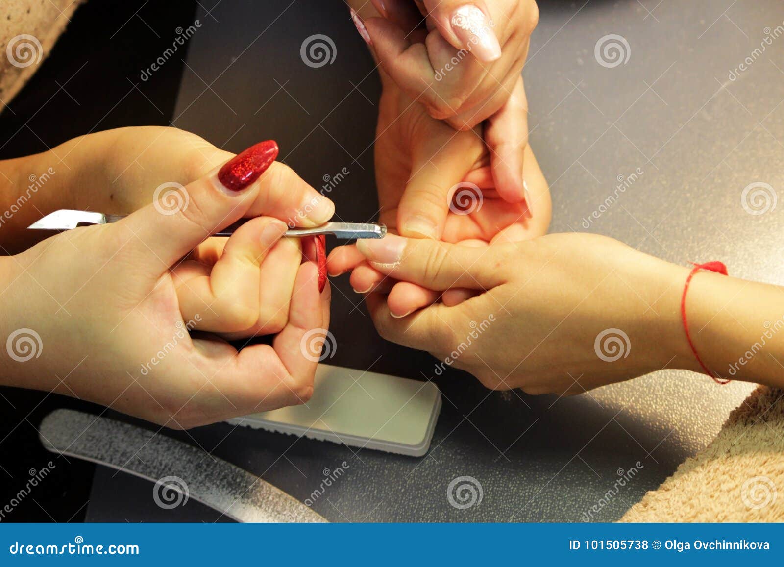 A Student at the Training Courses of a Manicure Prepares the Hand of a ...
