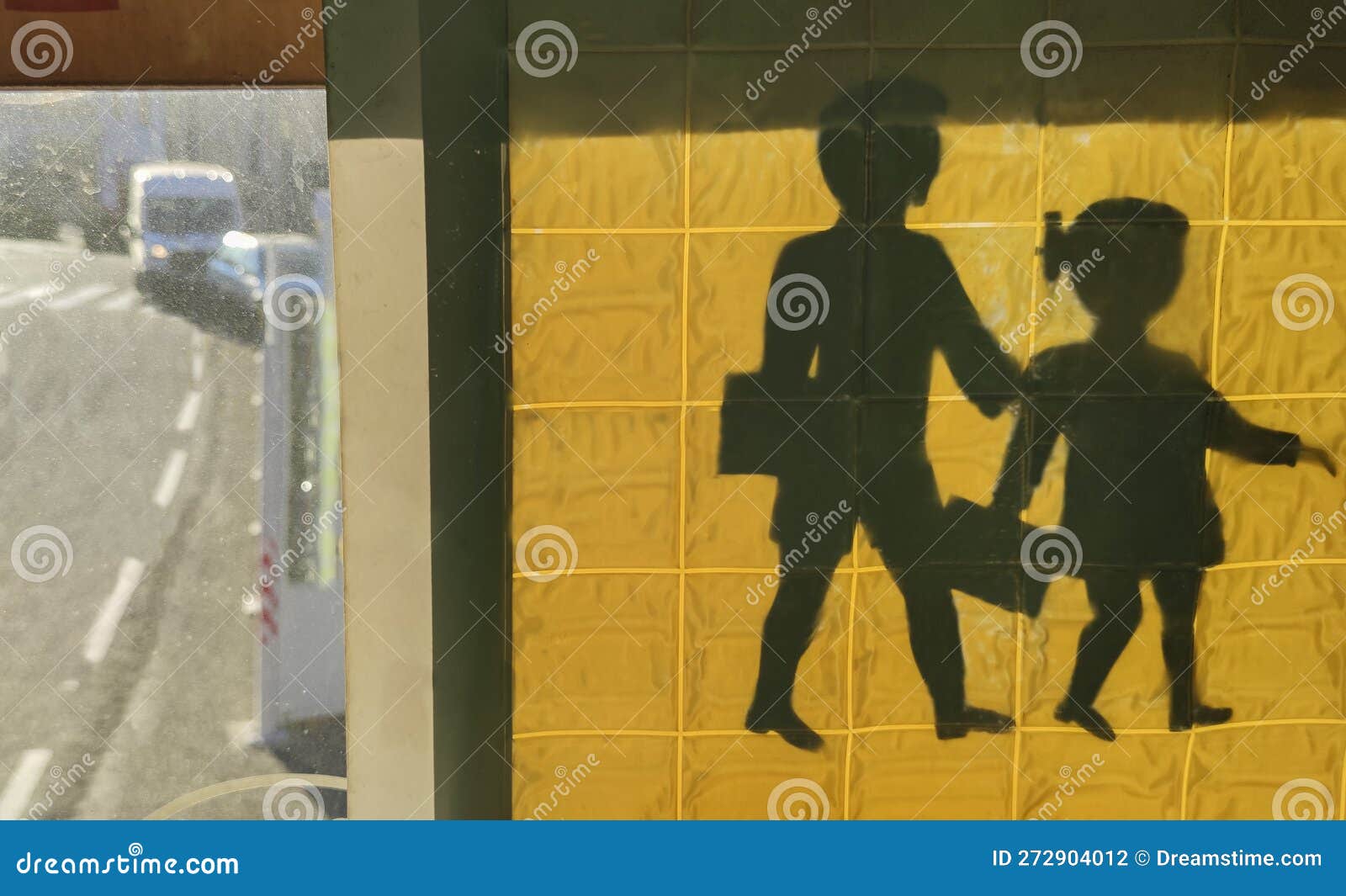 Student Transport Sign Attached on Bus Rear Windows Stock Photo - Image ...