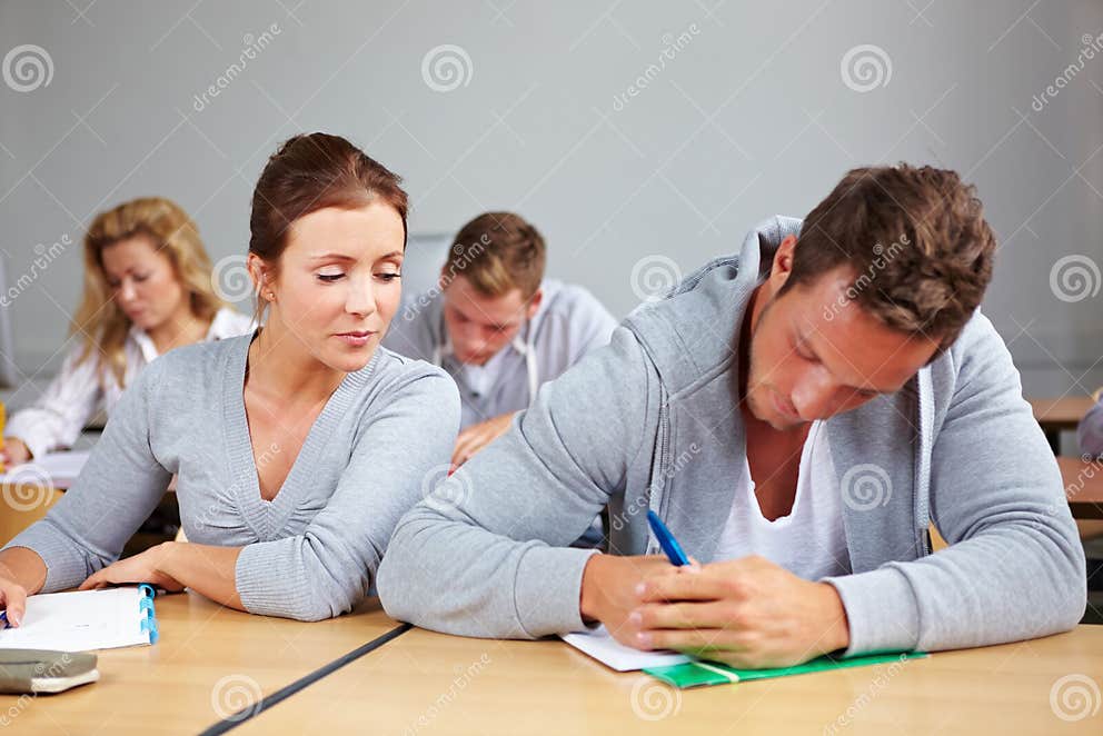 Student Trying To Cheat at Test Stock Image - Image of people, students ...