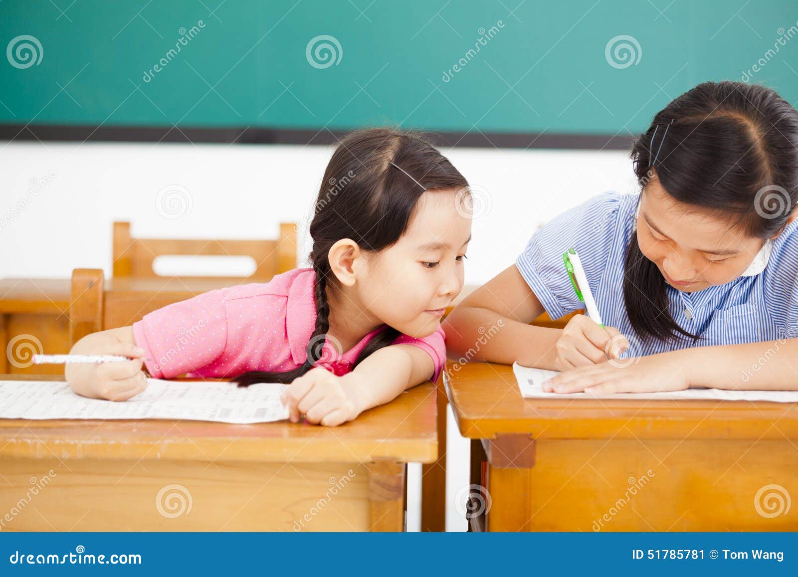 Student Trying To Cheat at Test in Class Stock Image - Image of sitting ...