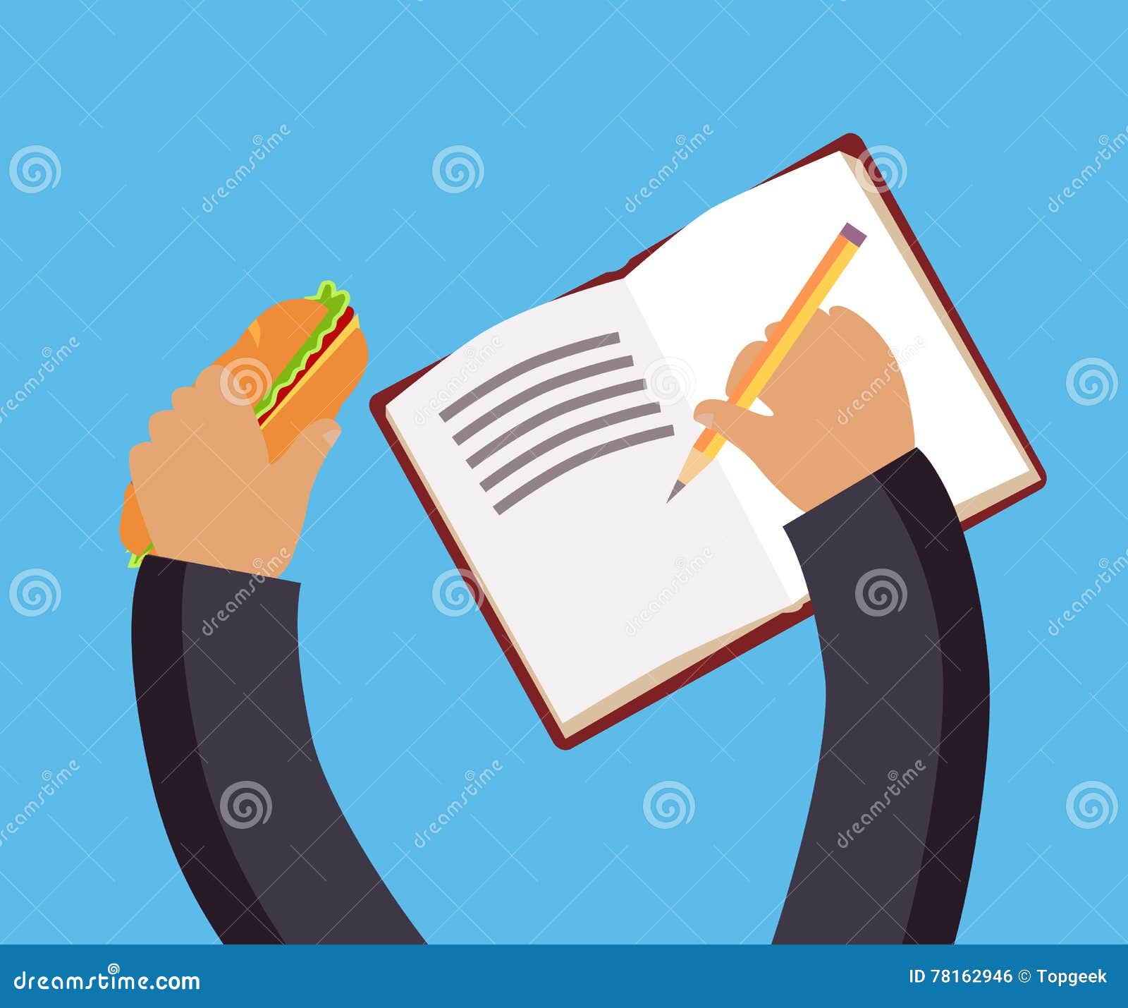 Student he is Trying To Solve His Homework Stock Vector - Illustration ...