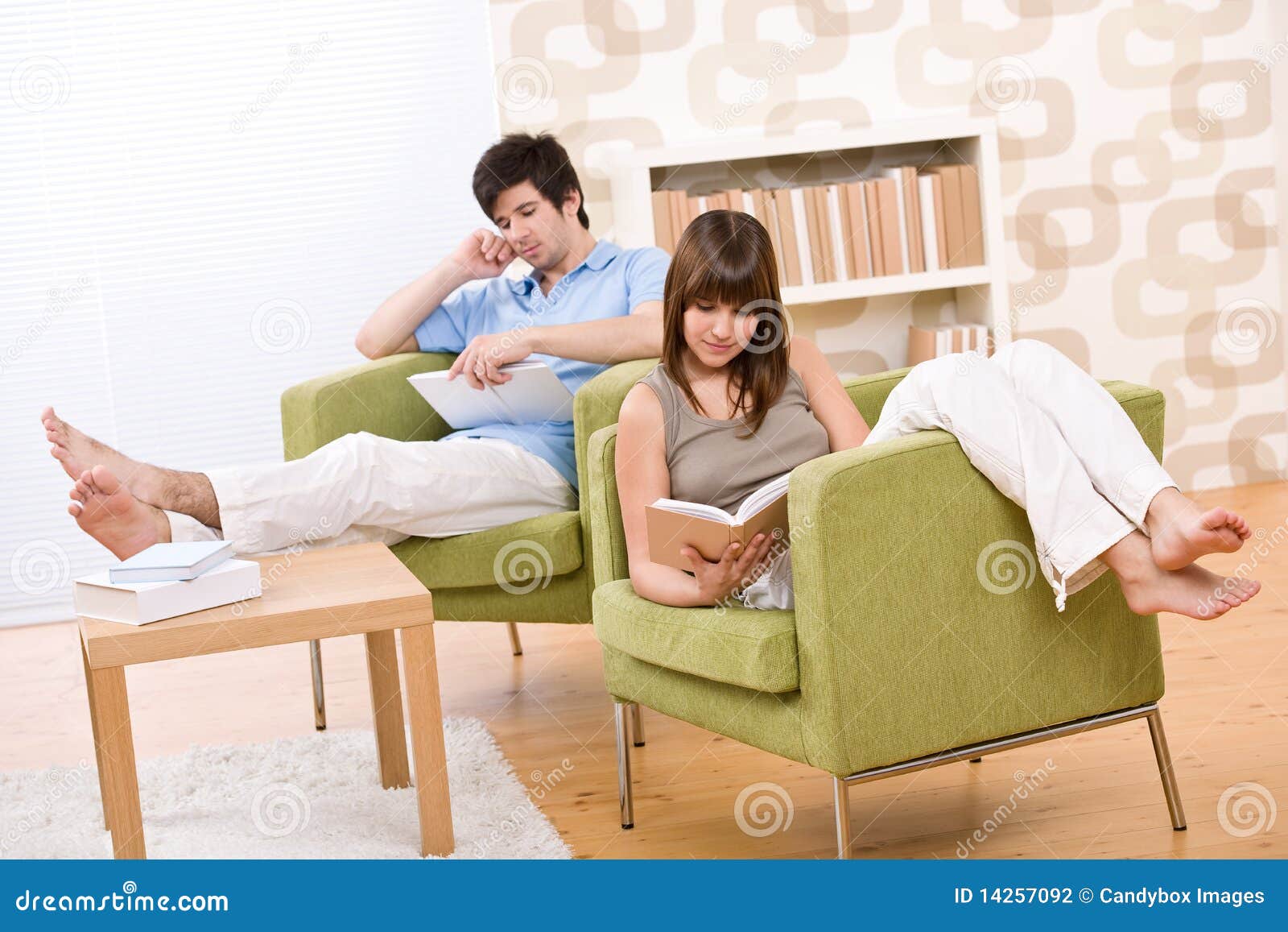 Student - Two Teenager Reading Book in Lounge Stock Photo - Image of ...