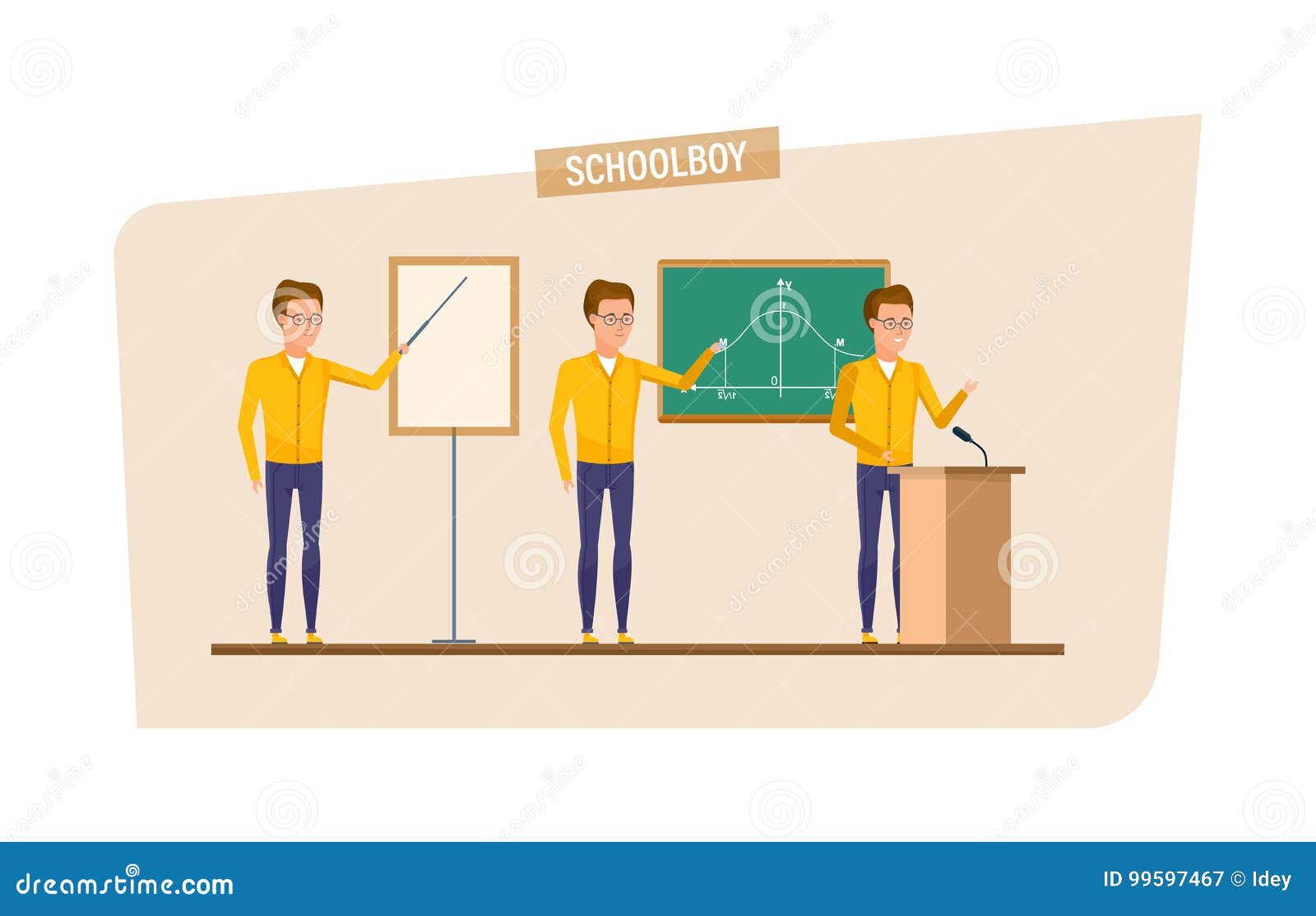 Student in University, at Lecture, in Classroom, Next To Board. Stock ...