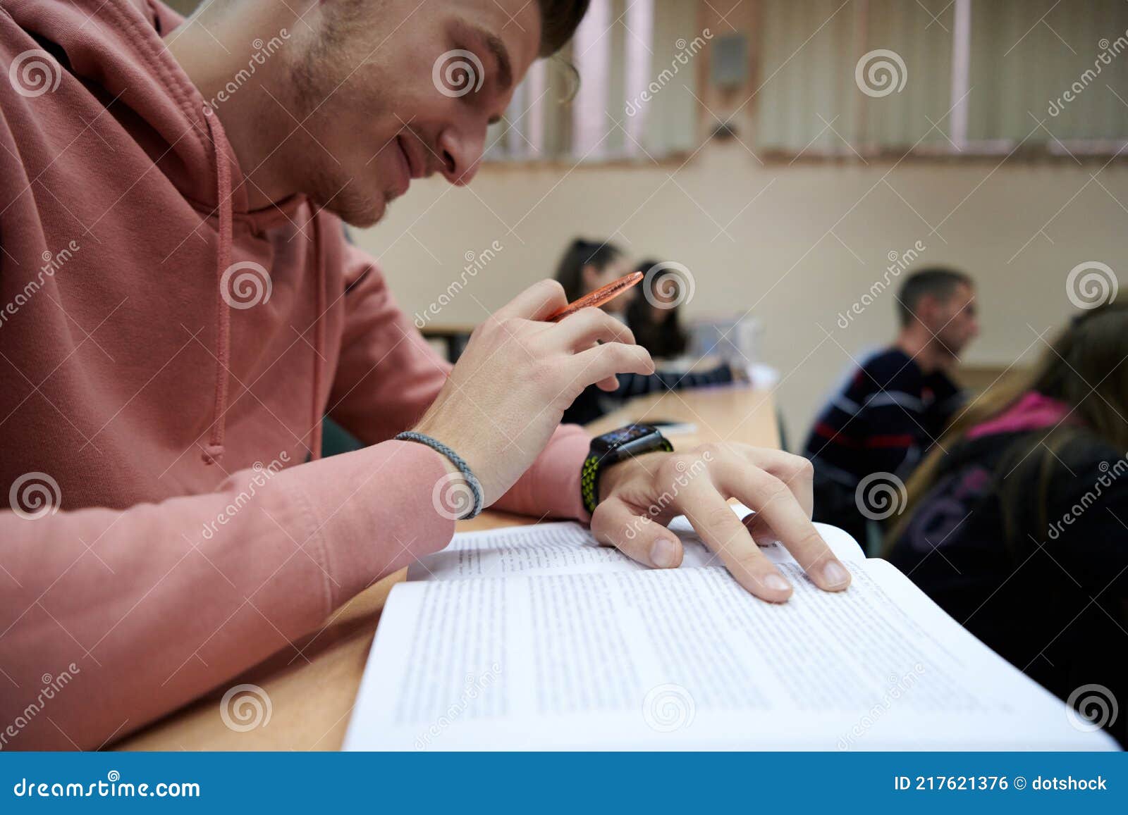 The Student Uses a Smartwatch in Math Class Stock Photo - Image of ...