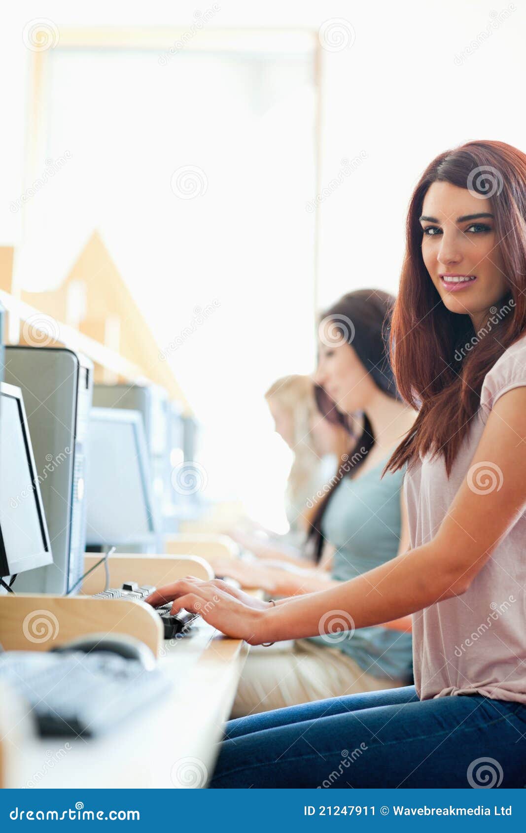 Student using a computer stock image. Image of chair - 21247911