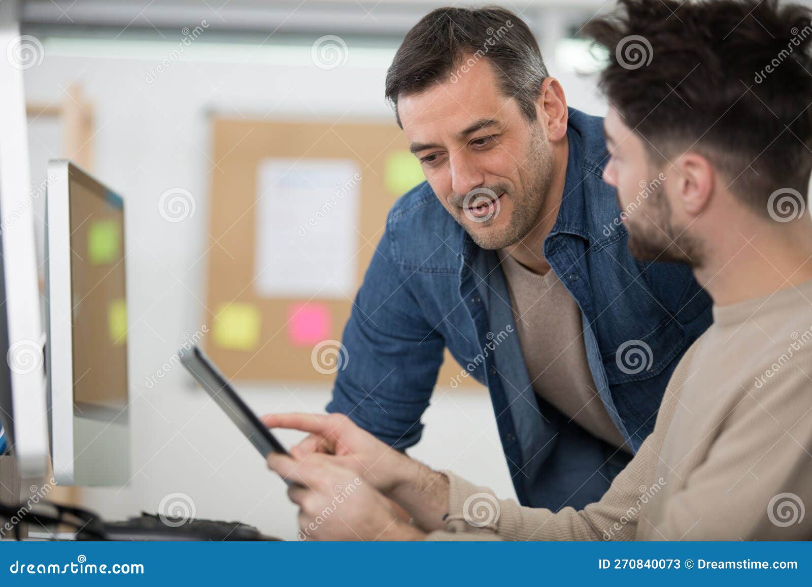 Student Using Computer Asking Teacher Question Stock Image - Image of ...