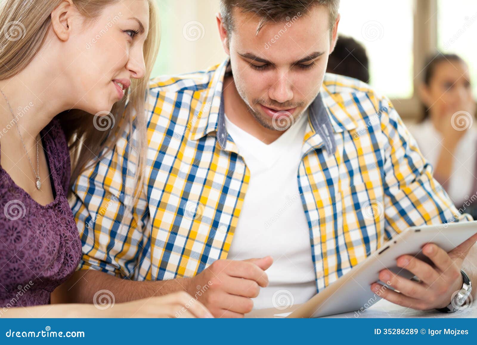 Student Using Digital Tablet Stock Image - Image of girl, learning ...