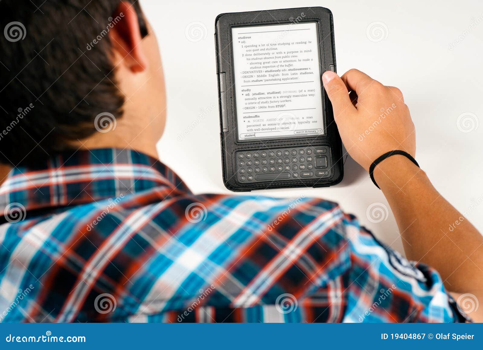 Student using an e-book stock image. Image of electronic - 19404867