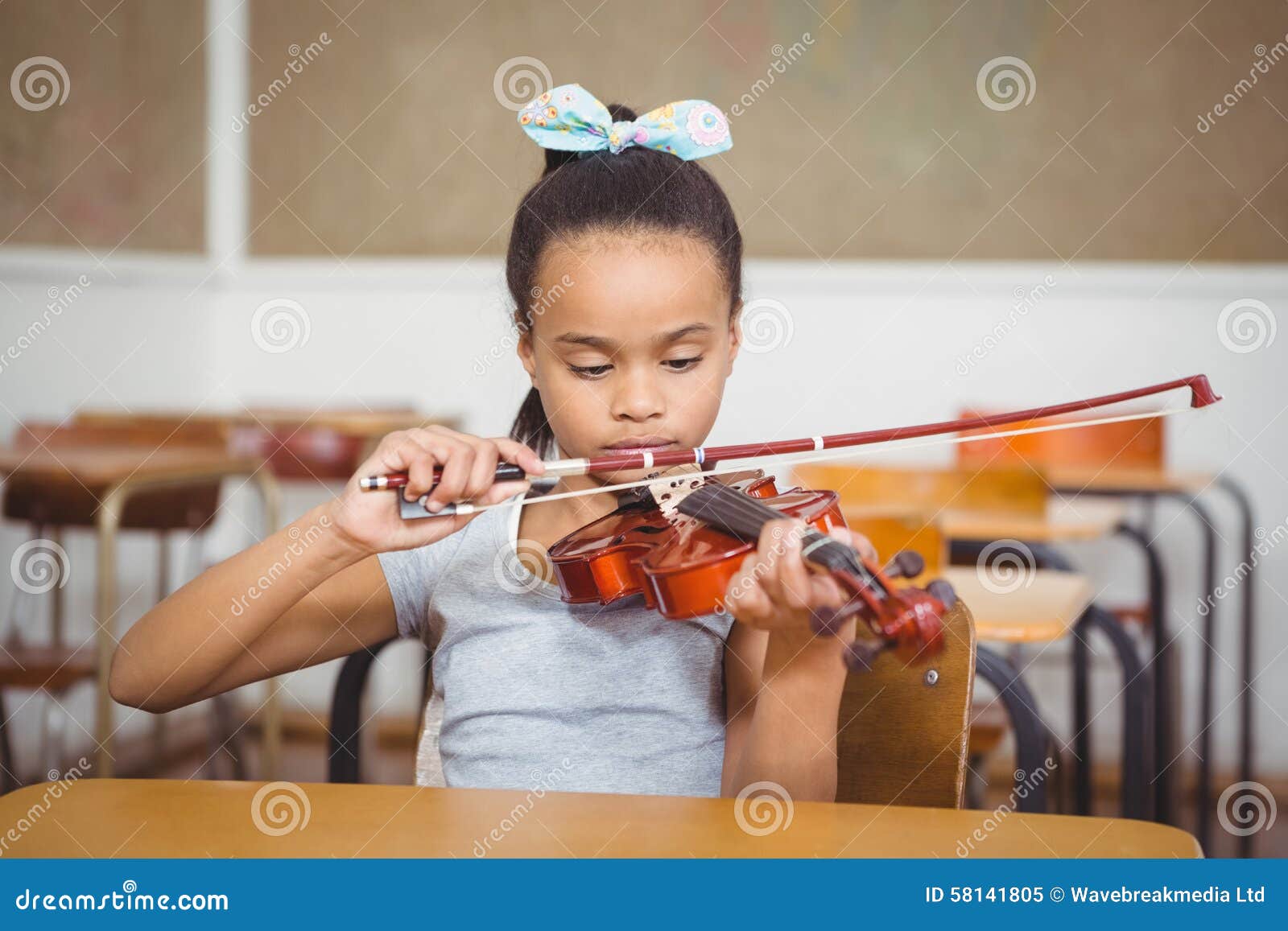 Student Using a Flute in Class Stock Image - Image of attentively ...