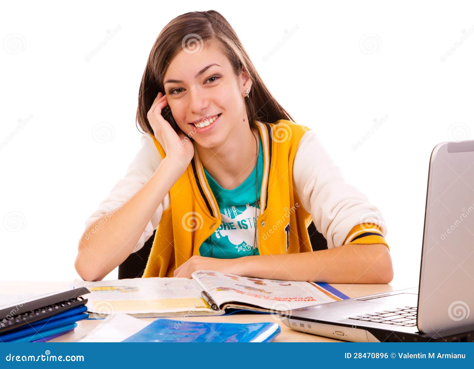 Student Using Her Cell Phone Stock Photo - Image of young, person: 28470896