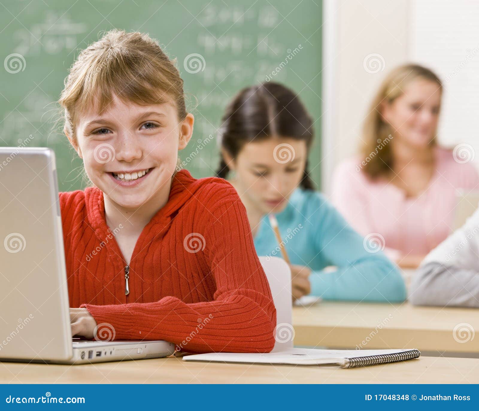 Student Using Laptop in Classroom Stock Photo - Image of learning ...