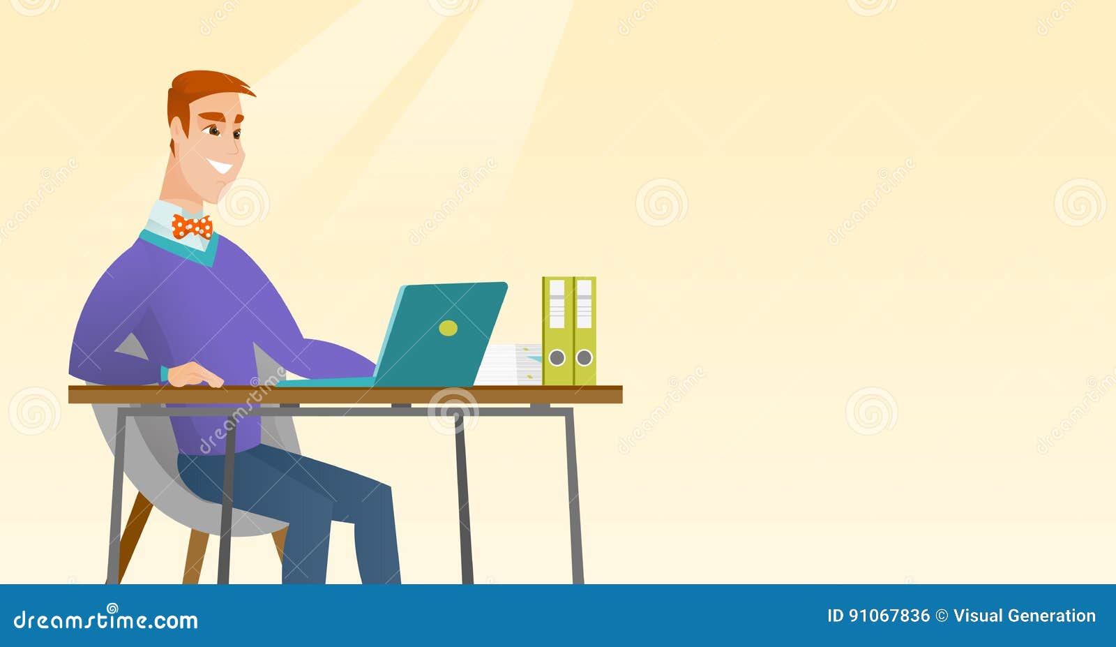 Student Using Laptop for Education. Stock Vector - Illustration of ...