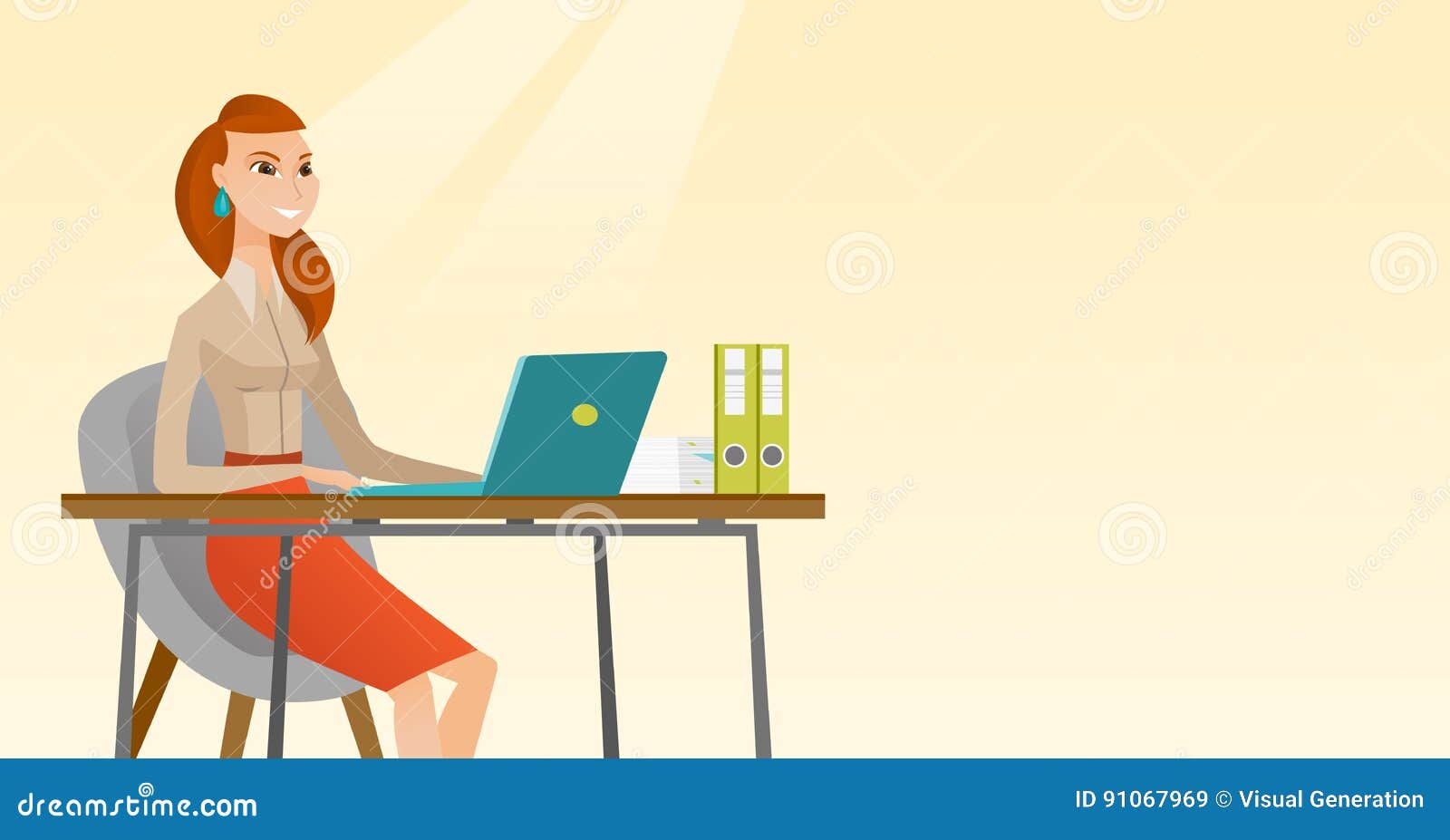 Student Using Laptop for Education. Stock Vector - Illustration of ...