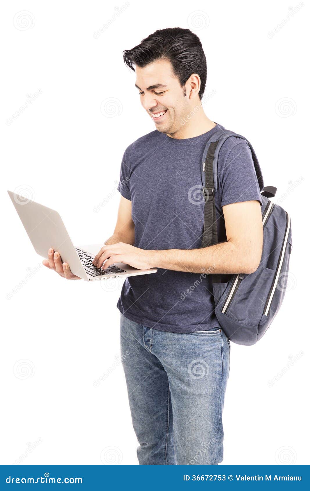 Student using a laptop stock image. Image of browse, smiling - 36672753
