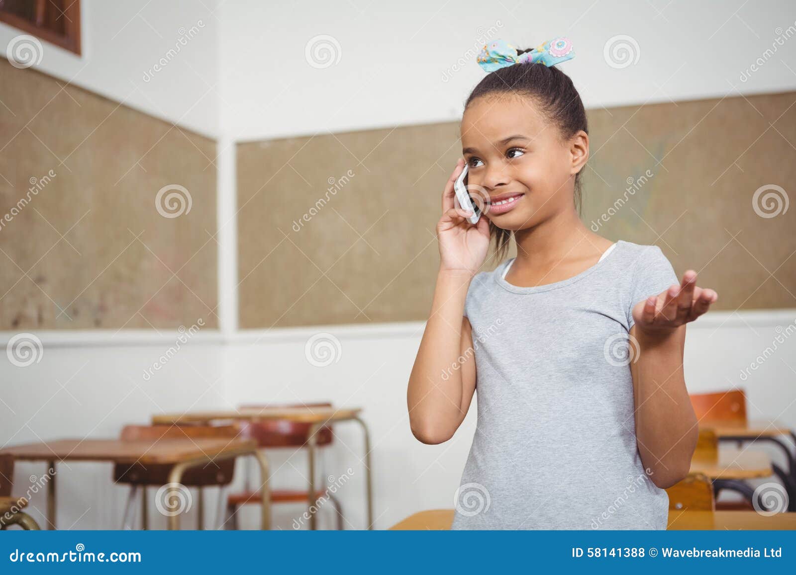 Student Using a Mobile Phone in Class Stock Photo - Image of education ...