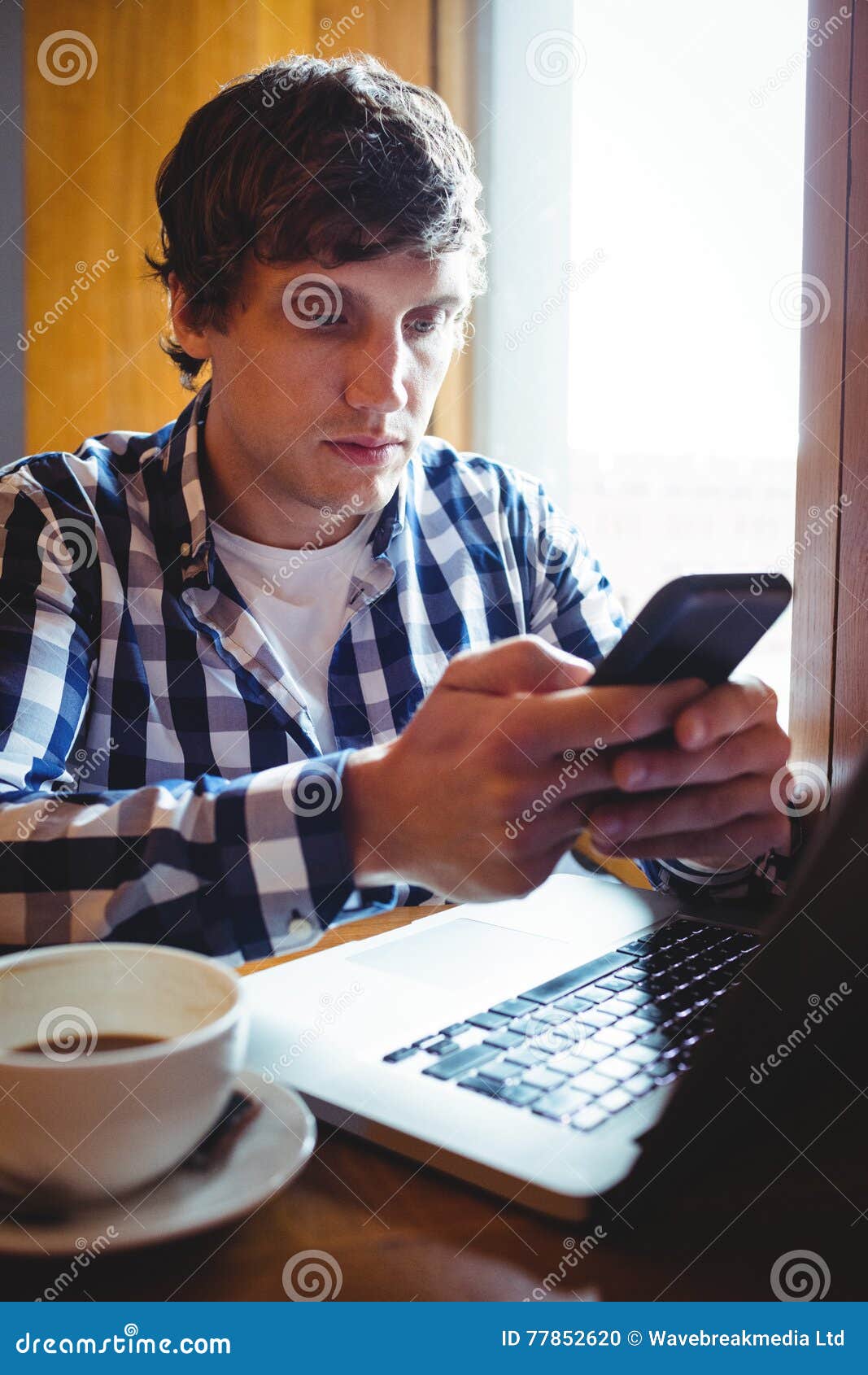 Student using mobile phone stock photo. Image of knowledge - 77852620