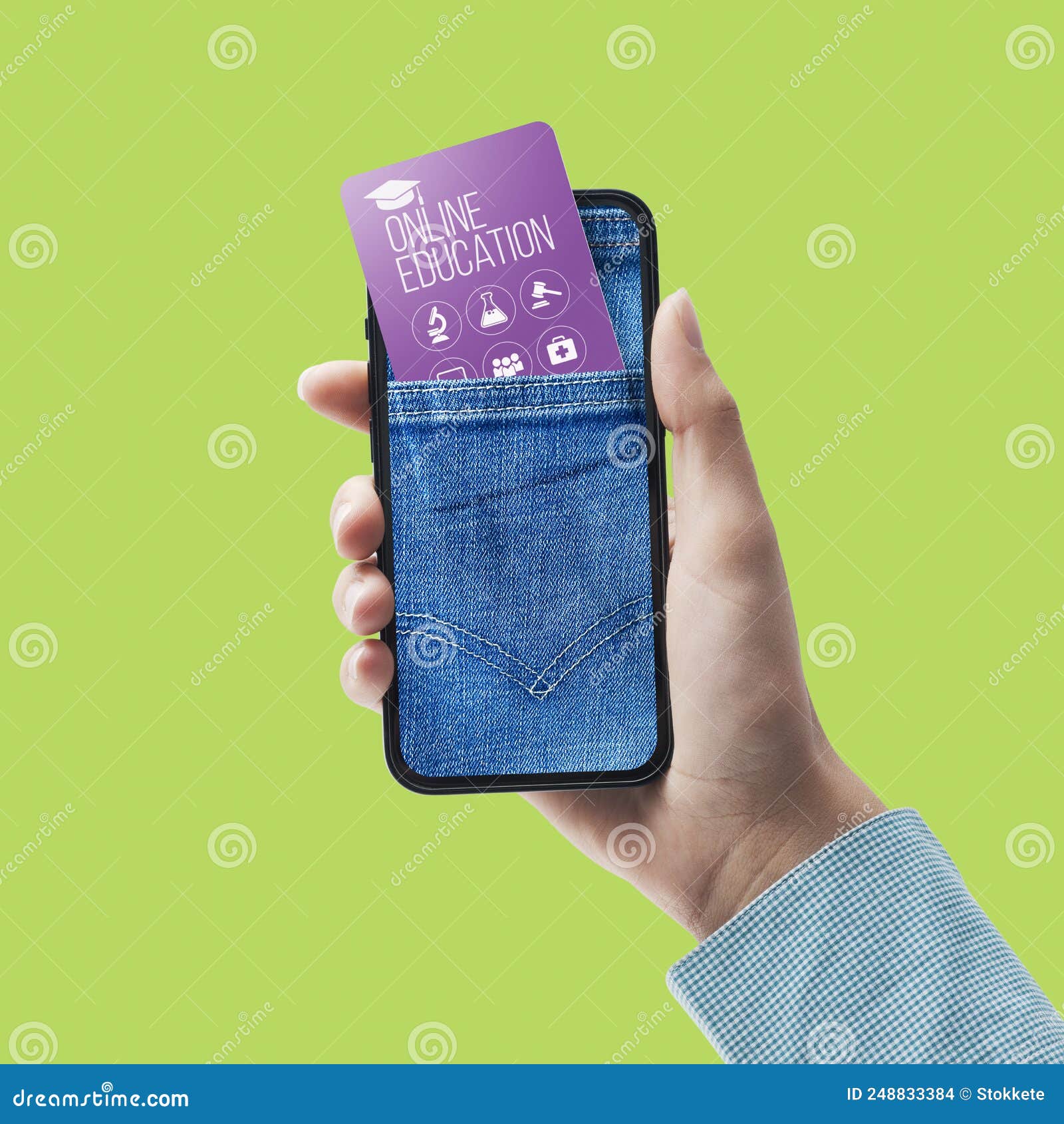 Student Using Online Learning Apps Stock Photo - Image of icons, pocket ...