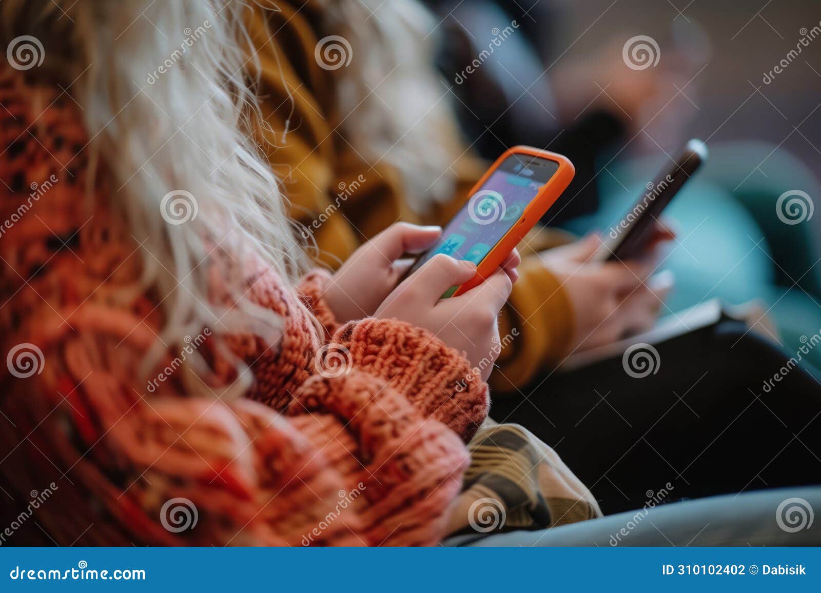 Student Using Smartphone during School Classroom Session Stock Photo ...