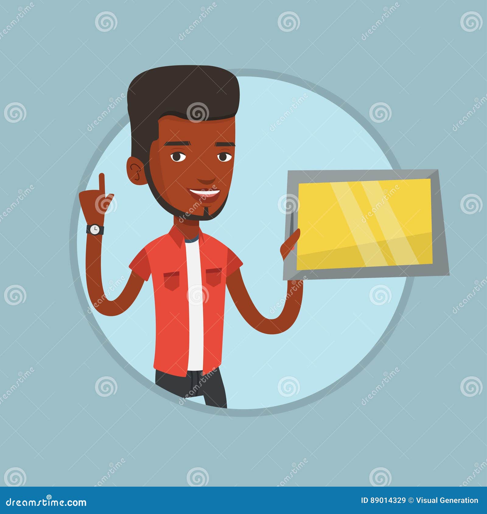Student Using Tablet Computer Vector Illustration. Stock Vector - Illustration of education ...