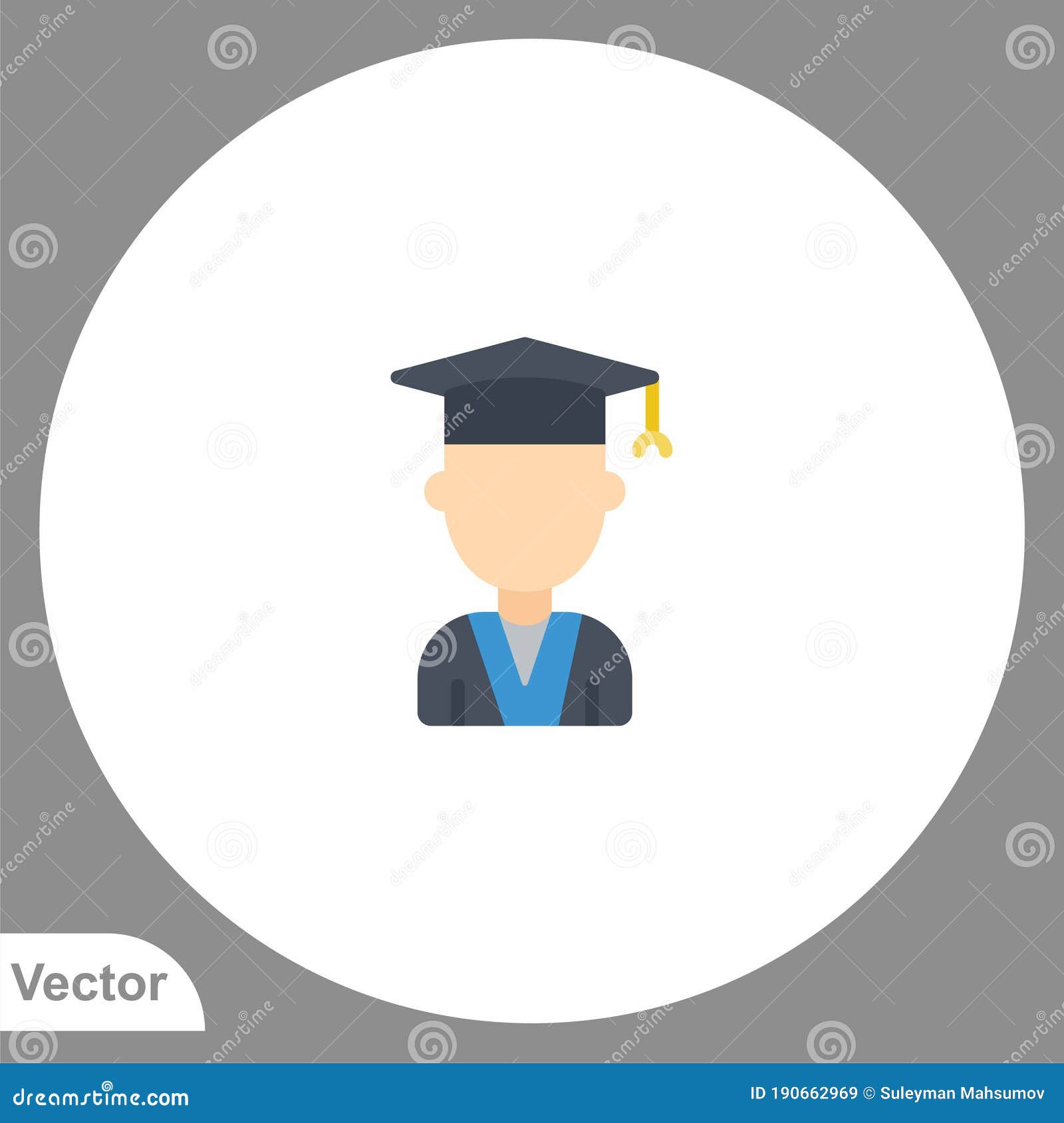 Student Vector Icon Sign Symbol Stock Vector - Illustration of black ...