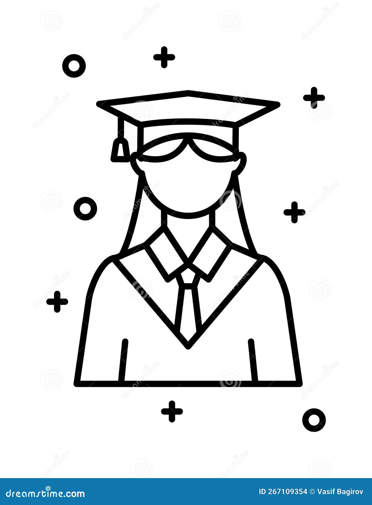 Student Vector Icon on Transparent Background. Outline Student Vector ...