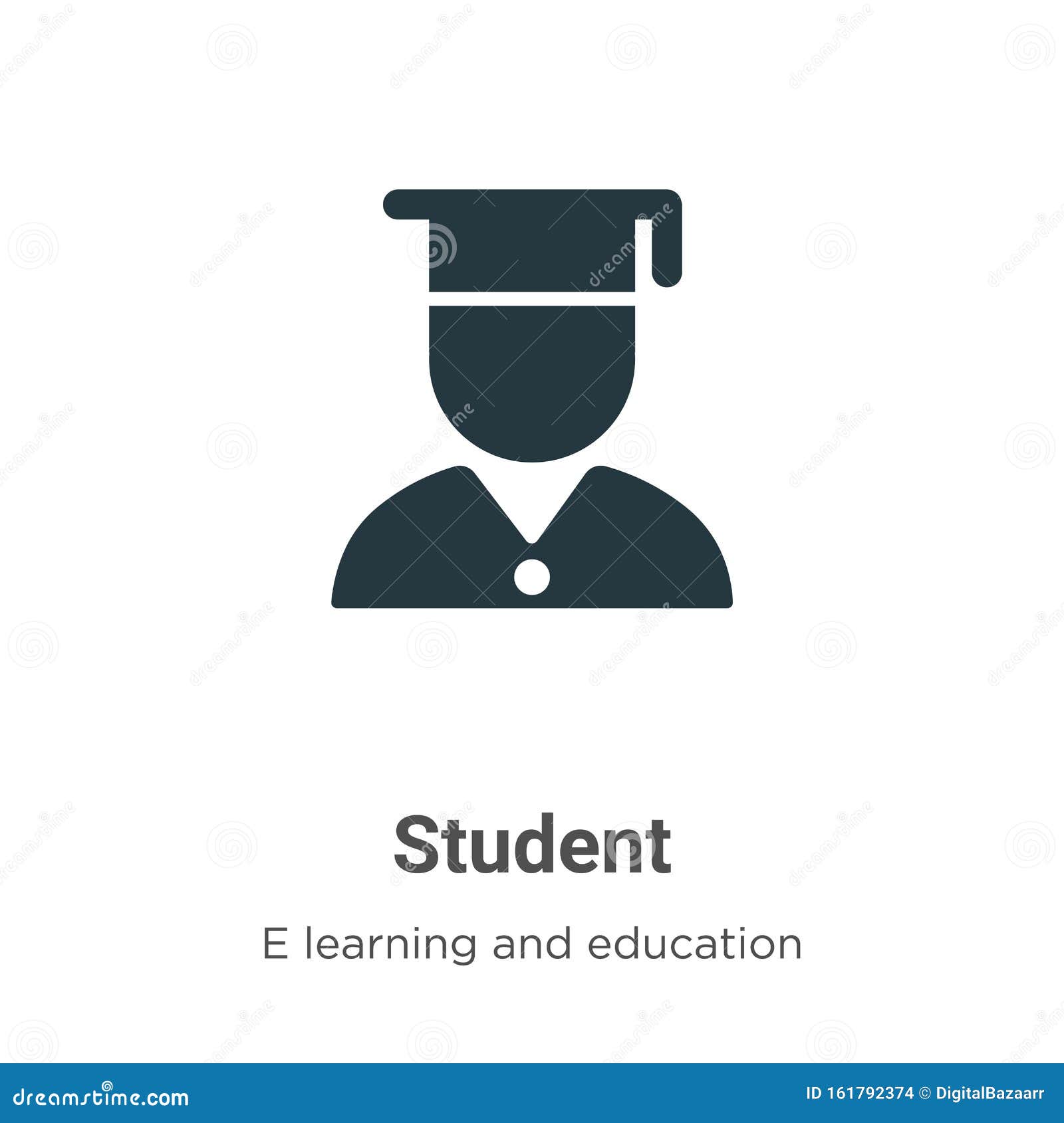 Student Vector Icon on White Background. Flat Vector Student Icon ...