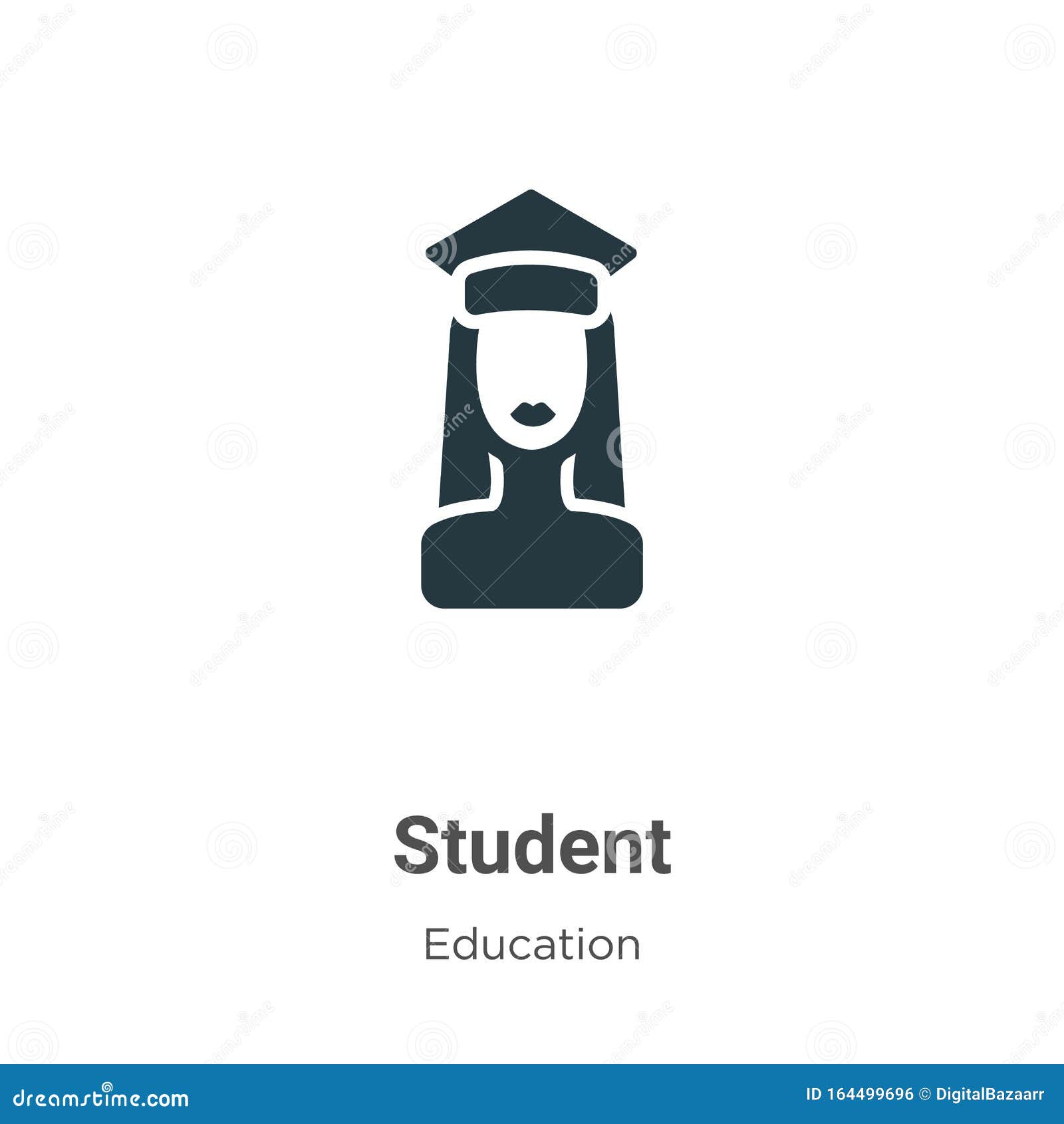 Student Vector Icon on White Background. Flat Vector Student Icon ...