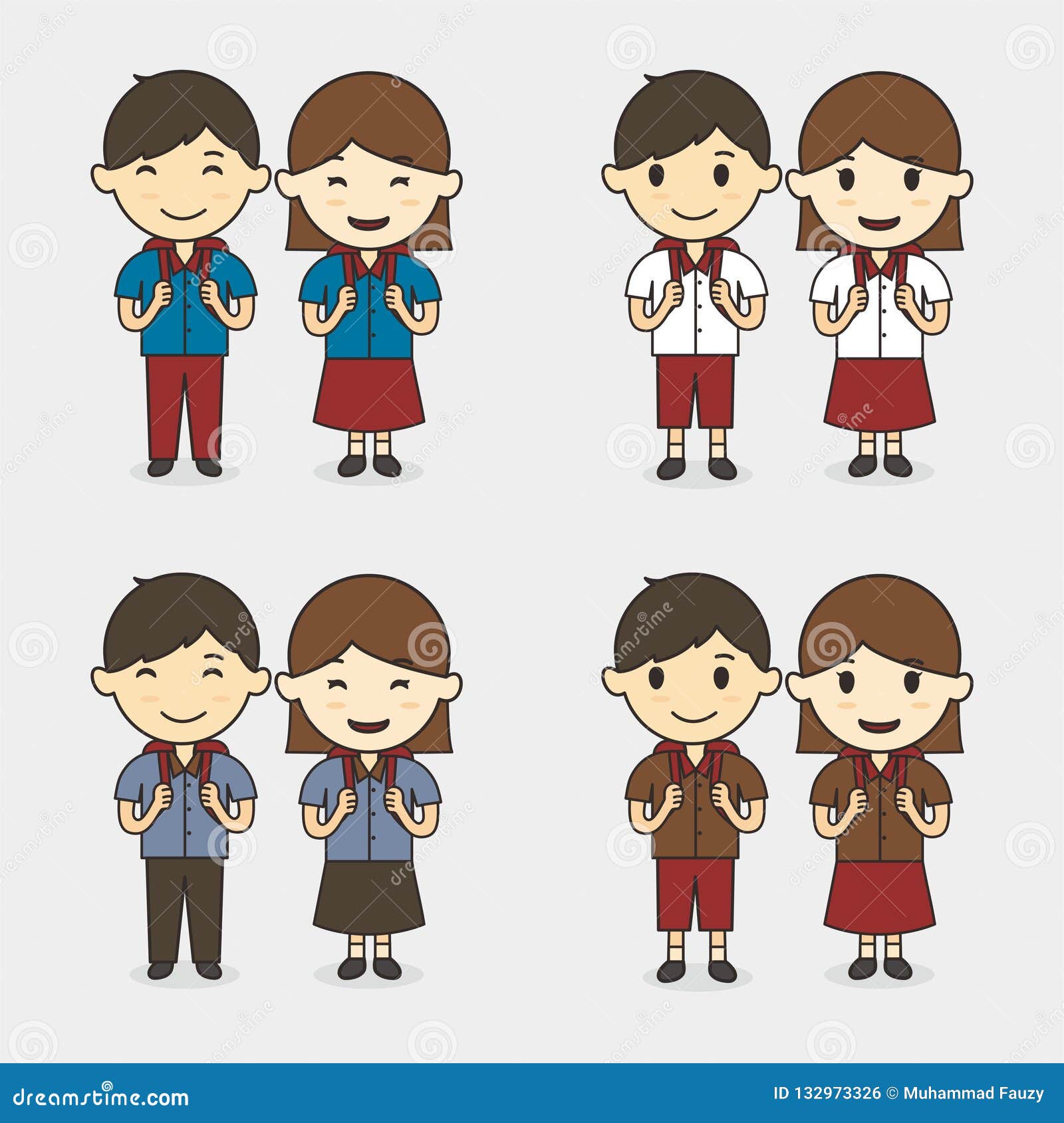 Student Wear Uniform Vector Illustration Stock Vector - Illustration of ...