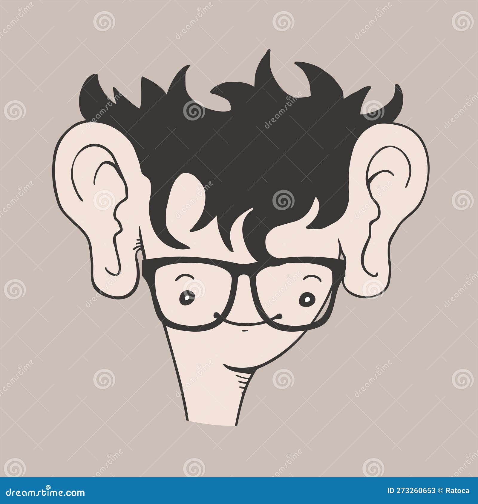 Student Very Intelligent with Big Ears Stock Vector - Illustration of ...